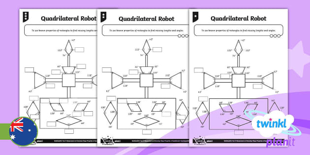 Year 5 Quadrilaterals Australia Home Learning PDF | Twinkl