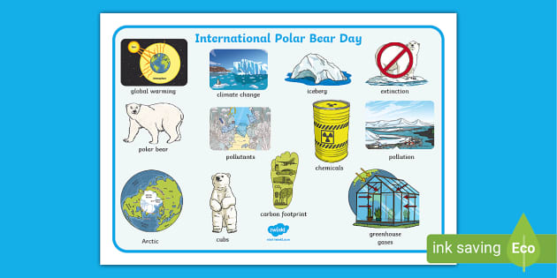 International Polar Bear Day Word Mat for enhancing diction.