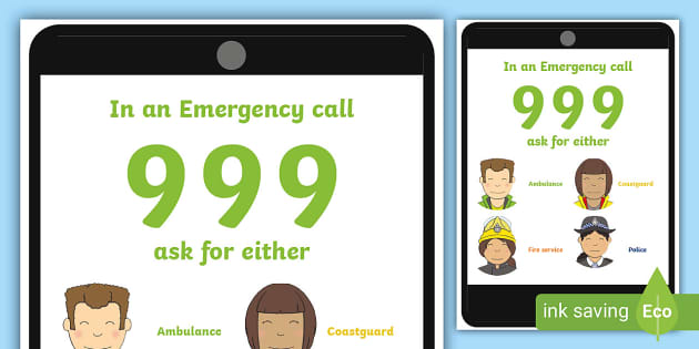 People Who Help Us Call 999 Poster (teacher made)