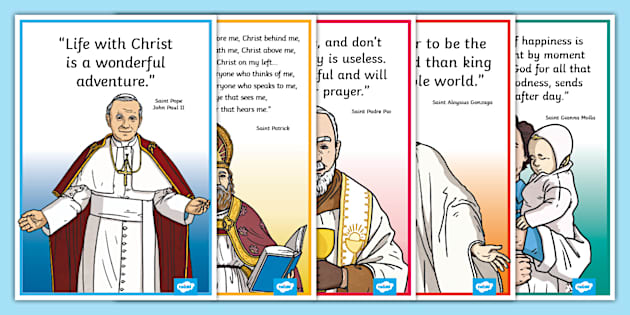 Catholic Saints Quotations KS2 Display Posters - Twinkl