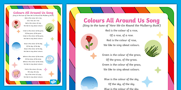 Colours All Around Us Song (teacher made) - Twinkl