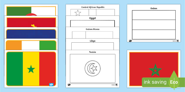 FREE! - Africa Country Flag Posters and Colouring Display Pack