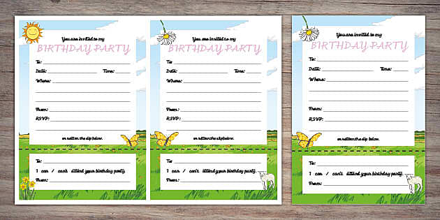 Spring Birthday Invitations | Twinkl Party - Twinkl