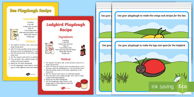 Minibeasts Modelling Dough Recipes and Mat Pack - Twinkl