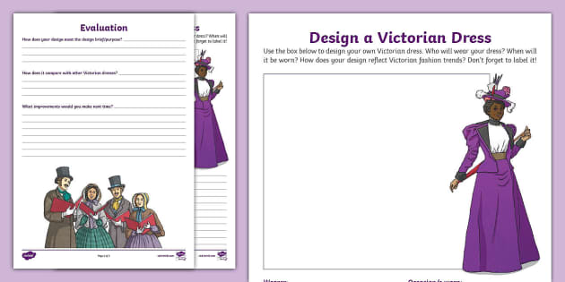 Design a Victorian Dress Worksheet - Twinkl