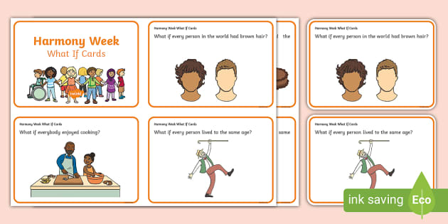 Harmony Week What If Cards (teacher made) - Twinkl