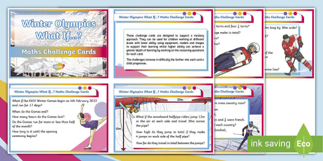 LKS2 Winter Olympics What If...? Maths Challenge Cards