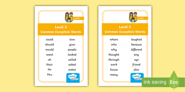 IKEA Tolsby/Fiestad Level 5 Common Exception Words - Primary Resources