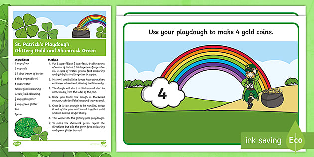 St Patrick's Day Playdough Recipe and Mat Pack
