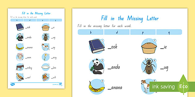 Fill In The Missing Letters Worksheet teacher Made 