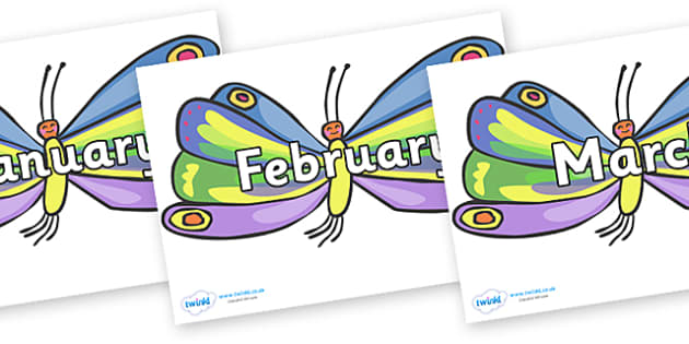 FREE! - Months of the Year on Beautiful Butterflies to Support Teaching ...