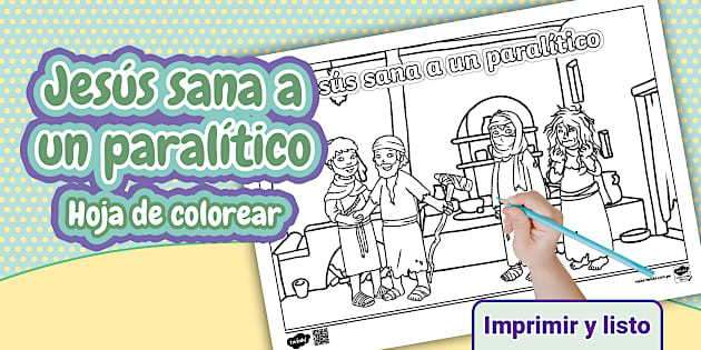 Imagen del relato "Jesús sana a un paralítico" para colorear