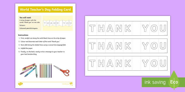 Creative Thank You Cards for Teachers - Teachers' Day Cards