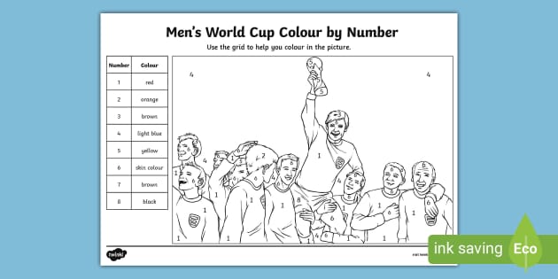 The World Cup Color by Number (Teacher-Made) - Twinkl