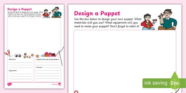 Design a Puppet Worksheet (teacher made) - Twinkl