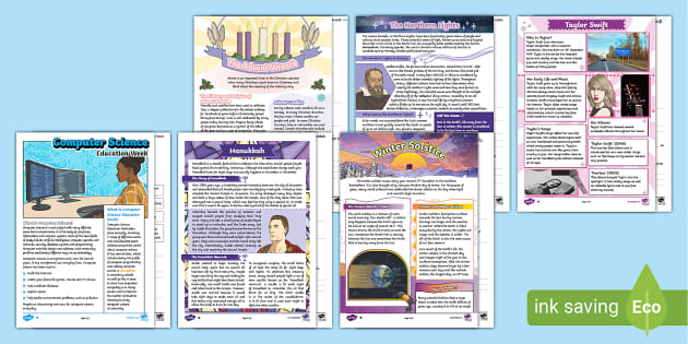 UKS2 December Differentiated Reading Comprehension Activity