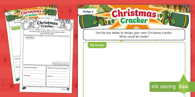 Design a Christmas Cracker Worksheet (teacher made) - Twinkl