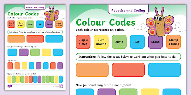 Robotics and Coding - Colour Codes (teacher made) - Twinkl