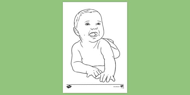 FREE! - Baby 4 Months Babbling Colouring Sheet | Colouring Sheets
