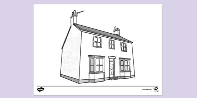 FREE! - House Background Colouring | Colouring Sheet