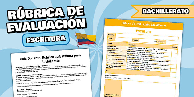 Rúbrica de Escritura Bachillerato - Colombia - Twinkl