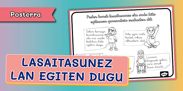 Posterra: Lasaitasunez lan egiten dugu