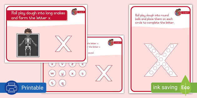 Gr. R Phonics Letter X Modelling Dough Playmats - Twinkl