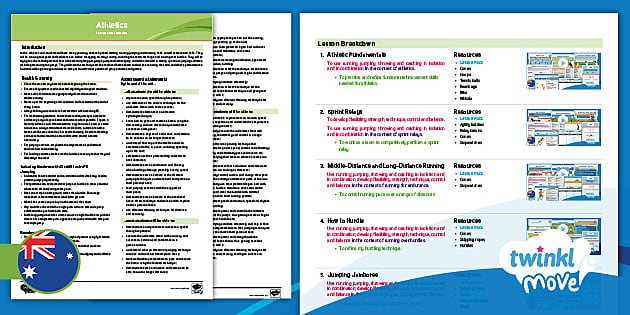 FREE! - Move PE Year 6 Athletics Unit Overview - Twinkl