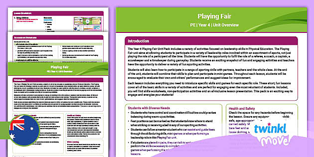 FREE! - Move PE Year 4 Playing Fair: Unit Overview - Twinkl