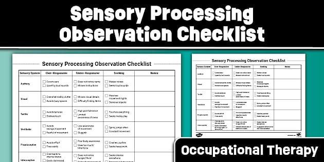 Sensory Integration Disorder Assessment Checklist | Classroom ...