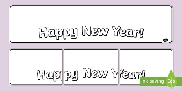 Happy New Year! Collaborative Drawing Display Banner