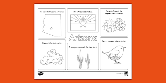 arizona coloring sheet
