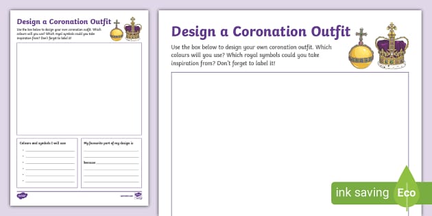 Design a Coronation Outfit Activity (teacher made) - Twinkl