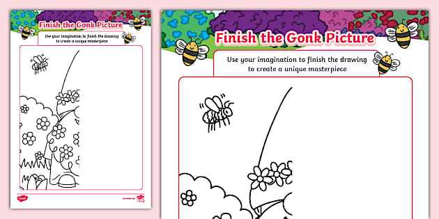 Finish the Gonk Picture Worksheet (teacher made) - Twinkl