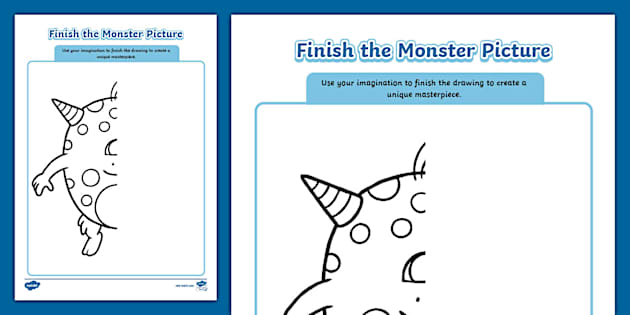 Finish The Monster Picture Worksheet Profesor Hizo