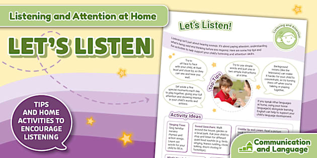 Listening and Attention Home Learning Activities | Twinkl