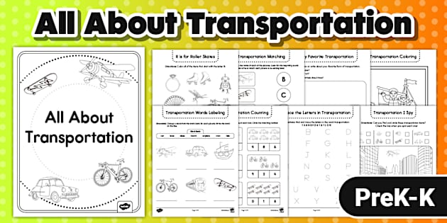 All About Transportation Activity Booklet for PreK-K
