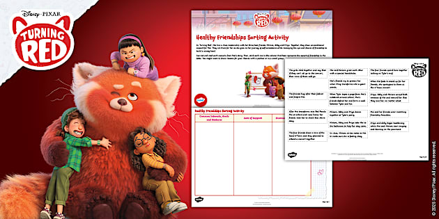Turning Red: Healthy Friendships Sorting Activity
