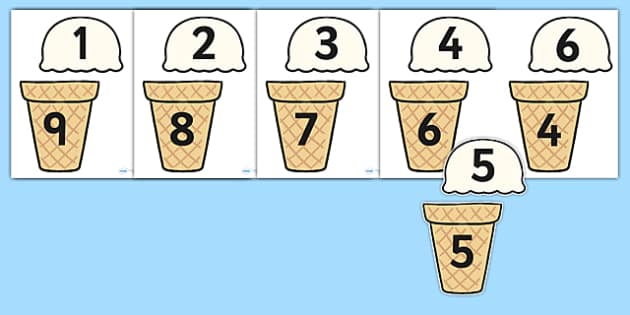 Ice Cream Number Bonds to Ten - 0-10, bonds to ten, number