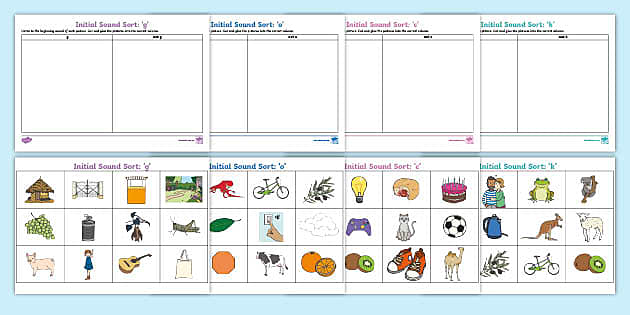 Letters and Sound Set 3 g/o/c/k Cut, Sort and Paste - Twinkl