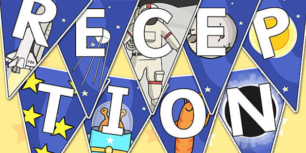 👉 Welcome to Reception Bunting Space Themed