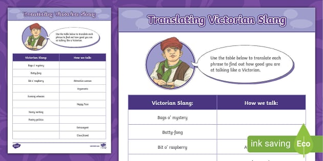 Translating Victorian Slang Worksheet (teacher made) Translating Victorian Slang Worksheet (teacher made)