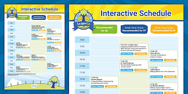 FREE! - InspirEd Conference Interactive Schedule - Twinkl