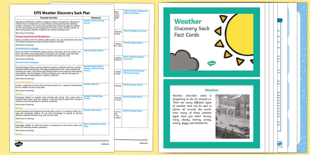 EYFS Weather Discovery Sack Plan and Resource Pack