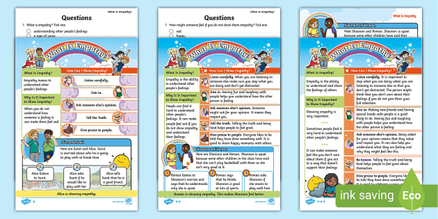 KS1-What Is Empathy?- Reading Comprehension Activity