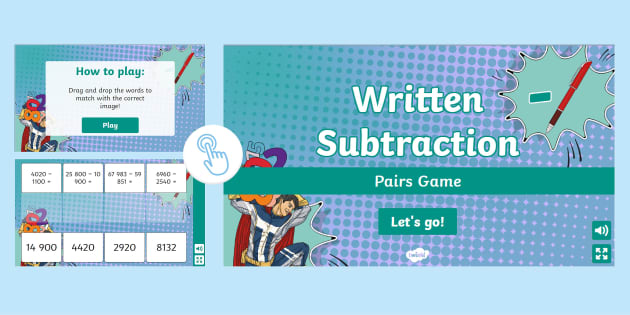 FREE! - 👉 Subtraction arithmetic interactive maths matching game FREE! - 👉 Subtraction arithmetic interactive maths matching game