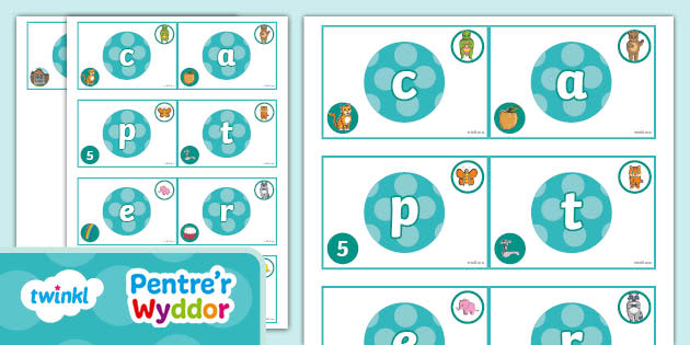 Cardiau Sbardun Synau Teulu 1 (teacher made) - Twinkl