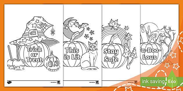 FREE! - Pumpkin Trail Positivity Colouring Sheets - Twinkl
