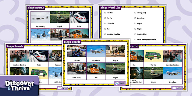 Transport from Around the World Bingo (teacher made)