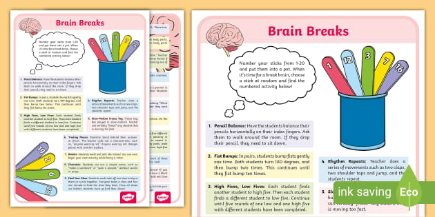Brain Break Stick Selection Activity (teacher made) - Twinkl